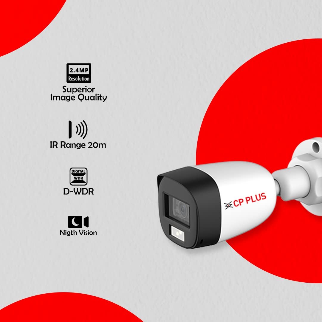 CP PLUS 2.4MP Full Color Illumax Bullet Outdoor Security Camera, 3.6mm ...