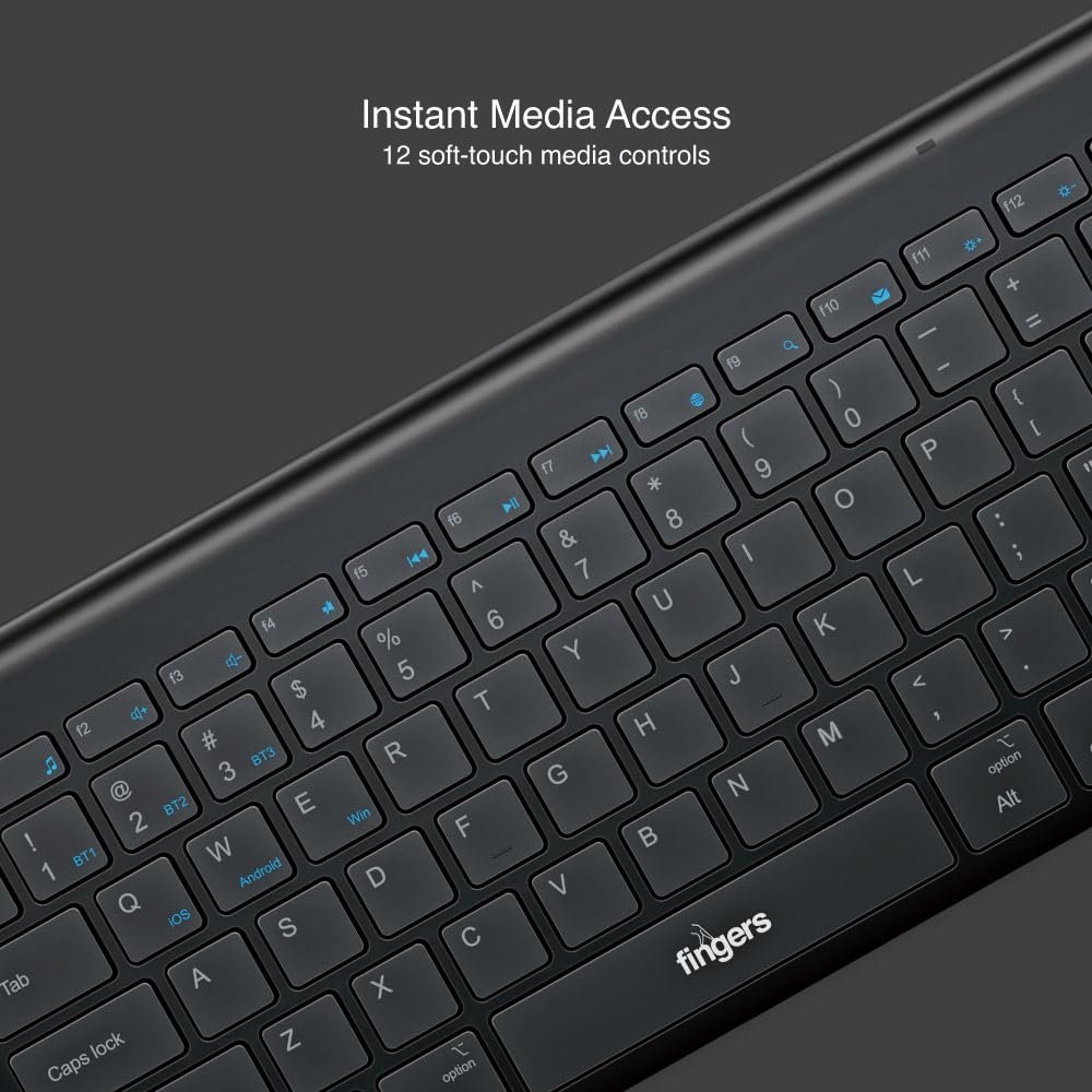 FINGERS TeenyClicks Wireless Mini Bluetooth Keyboard – 3-in-1, 45 Days ...