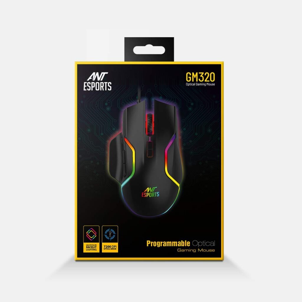 Ant Esports GM320 RGB Optical Wired Gaming Mouse, 8 Programmable ...